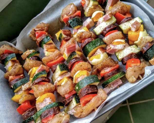 Kuracie špízy s pečenou zeleninou (recept) | Gastro-tipy.SK